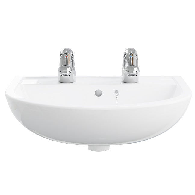 Navlin Wash Basin 550mm 2 Tap Hole