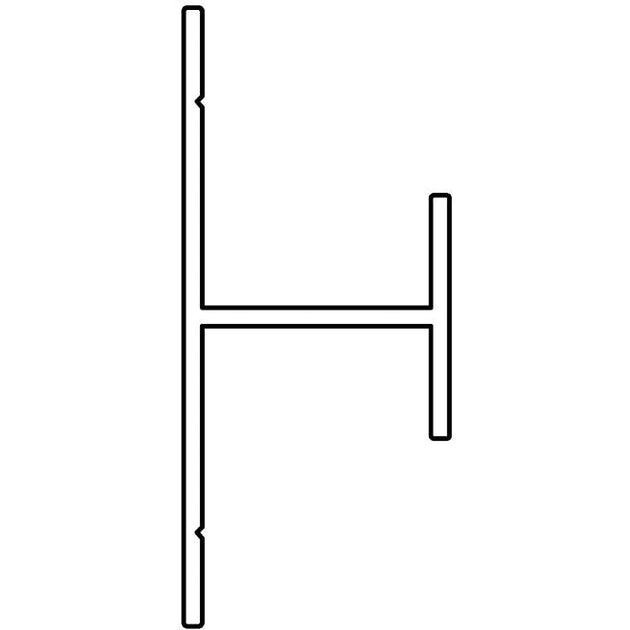 Wallboard H Section Aluminium - 2440mm
